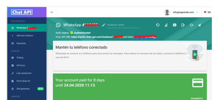 Whatsapp API – eaprende.com